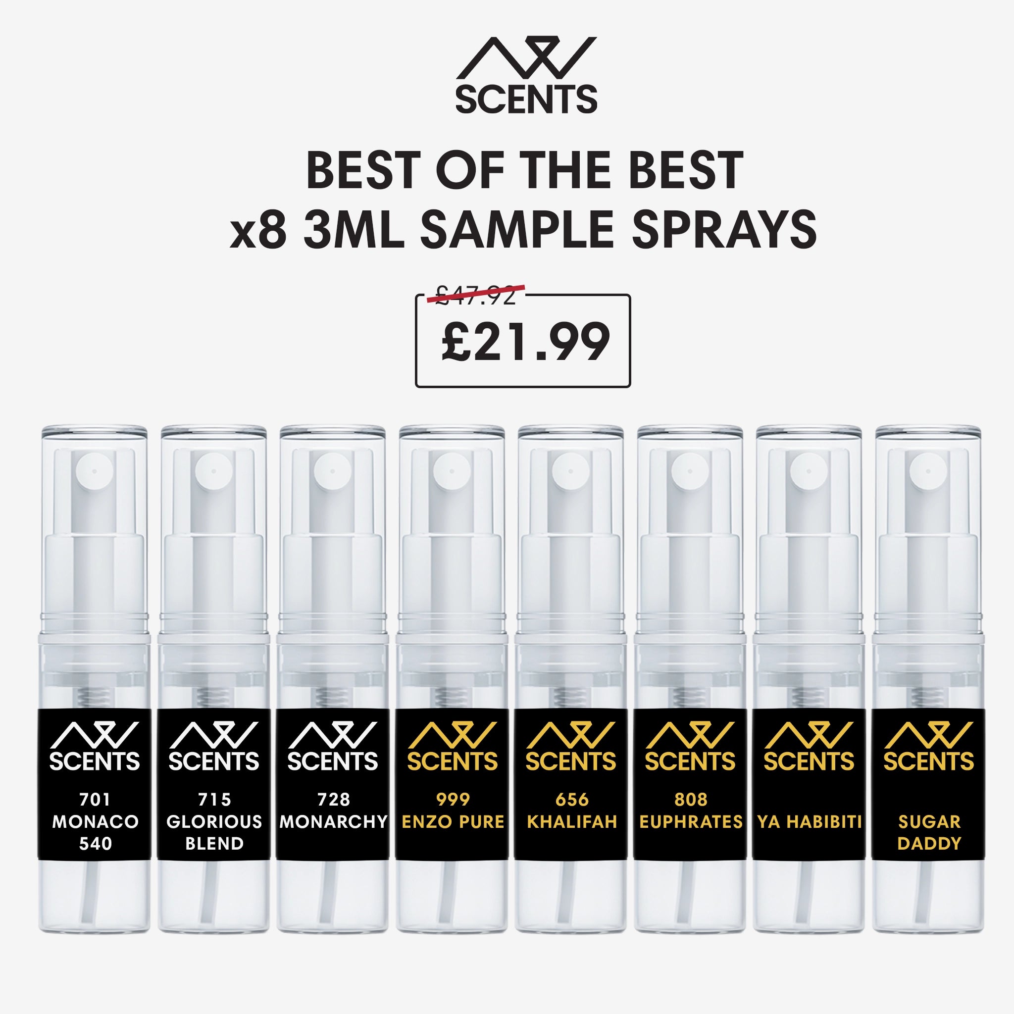 Best Of The Best Collection - 3ml Sample Spray (Eau De Parfum) x8 Frag ...